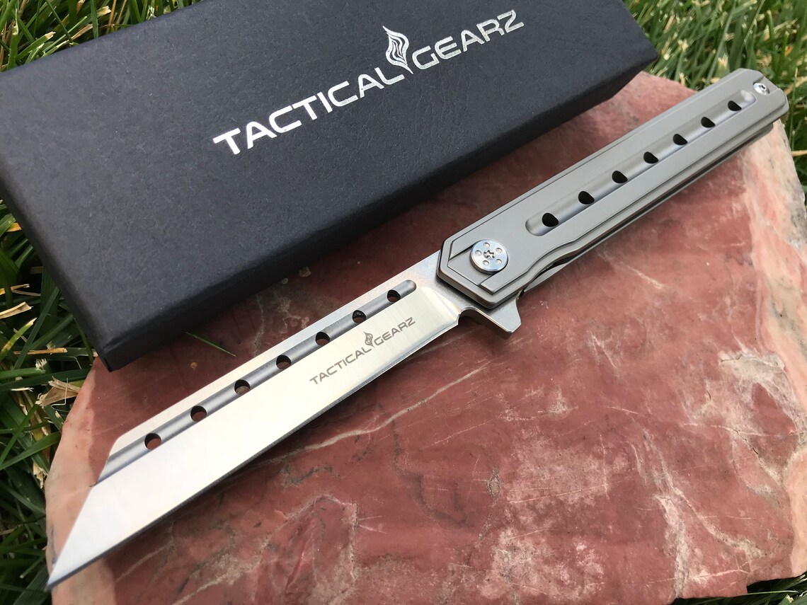 Tacticalgearz TG Onyx, Full Tc4 Titanium EDC Folding Knife! Polished D2 ...