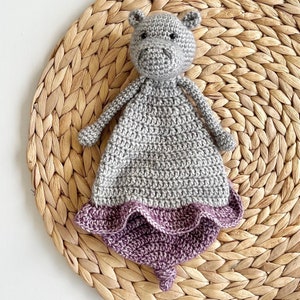 Hippo Baby Lovey Amigurumi Crochet Pattern, Rag Doll Comforter PDF ...