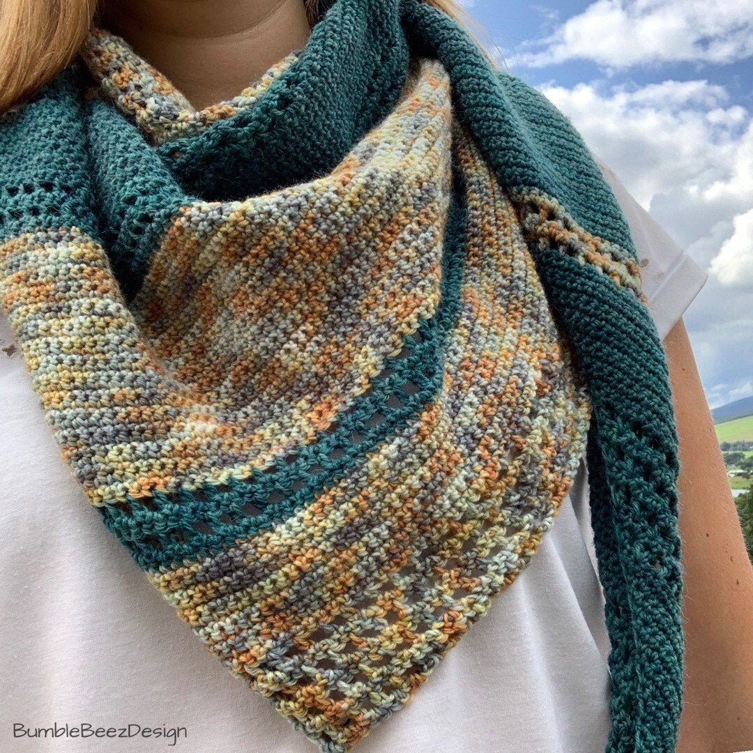 Asymmetrical Triangle Shawl Crochet Pattern, Triangular Shaped Wrap ...