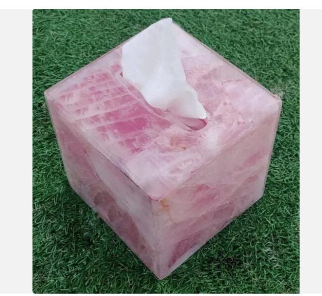 Marble Tissue Box Cover Use Bathroom Kitchen Room Inlay Agate Pink ...