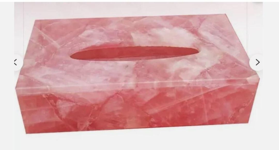 Marble Tissue Box Cover Use Bathroom Kitchen Room Inlay Agate Pink ...