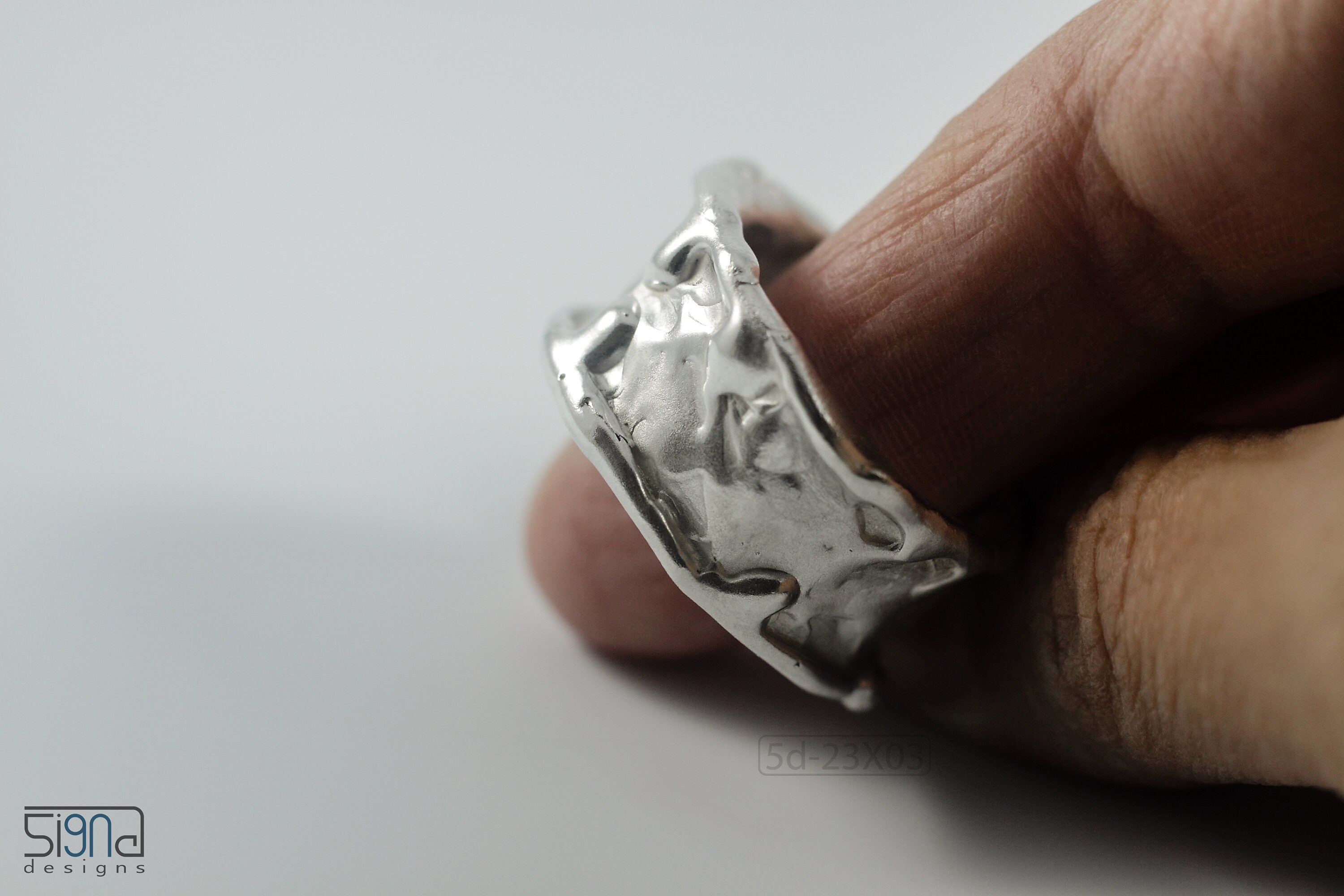 Chunky Unisex Ring in Sterling Silver With Organic Melting - Etsy