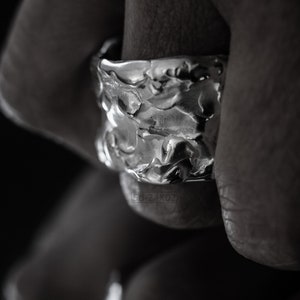 Organic Soft Texture Ring, Irregular Edges With Melting Effect Jewelry ...