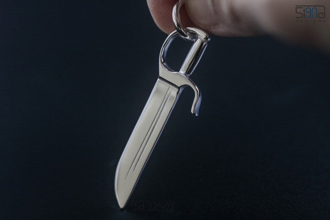 Handmade Wing Chun Baart Cham Dao Pendant in Sterling Silver: Kung Fu ...