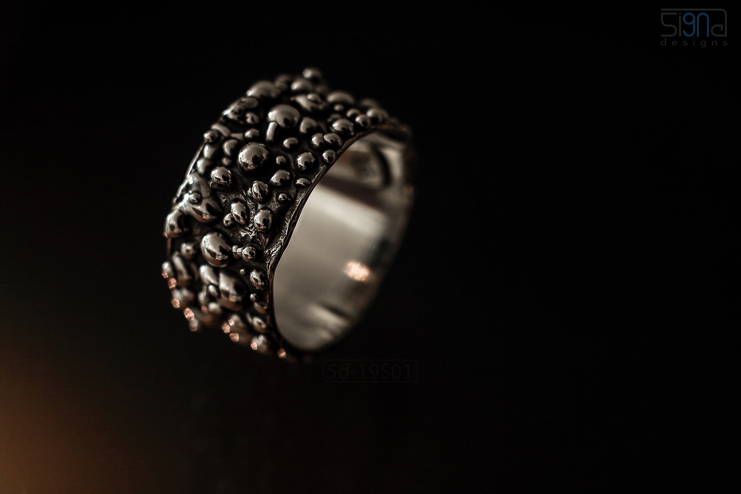 Granulated Silver Ring: Patina, Molten Metal Drops Jewelry, Size 8 - Etsy