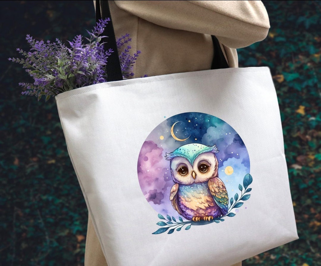 Owl Tote Bag, Reusable Shopping Bag, Overnight Travel Bag, Book Bag for ...