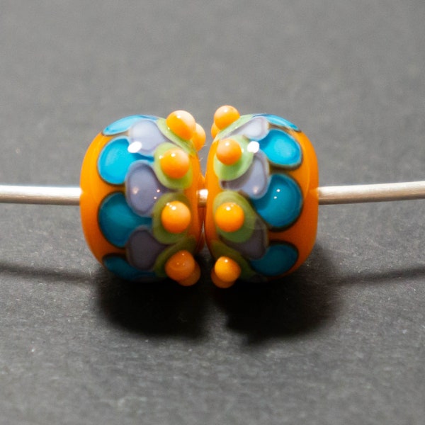 Orange Lampwork Beads - Etsy