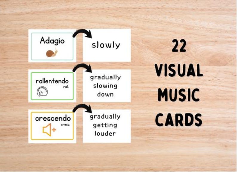 Musical Terms Flashcards (tempo & Dynamics) - Etsy