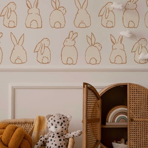 Cute Bunny Decals | Peel and Stick Rabbit Decals | Animals Wall Mural ...