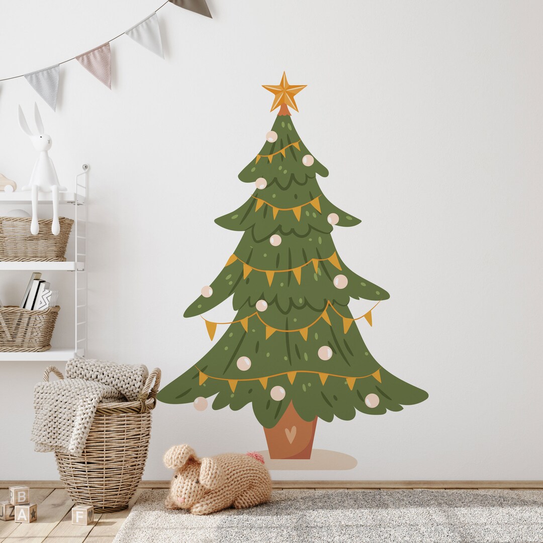 Christmas Tree Wall Decal | Large Christmas Tree Wall Sticker Christmas ...