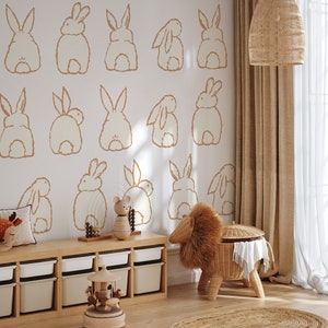 Cute Bunny Decals | Peel and Stick Rabbit Decals | Animals Wall Mural ...