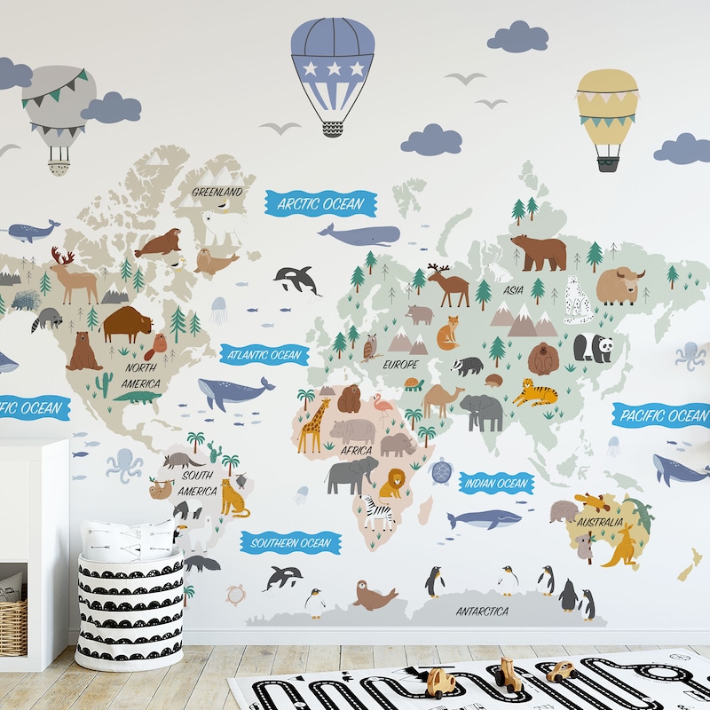 Peel Stick Wall Map - Etsy UK