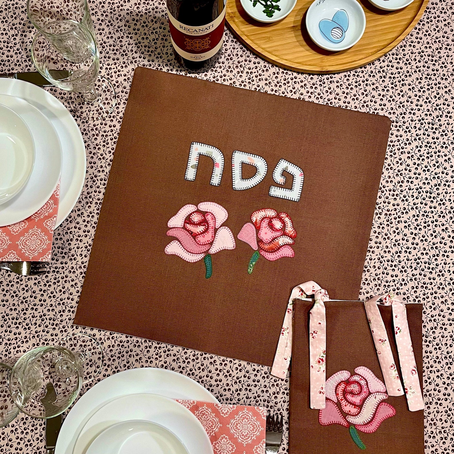 Matzah Cover & Afikoman Bag, Passover Table Decor's, Handcrafted ...