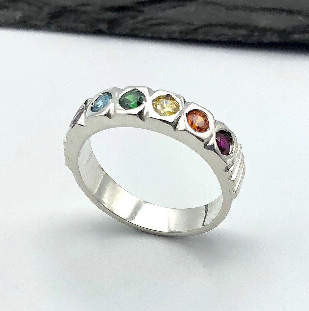 Subtle Pride Ring, Rainbow Ring, Lesbian Promise Ring, Pride Wedding ...