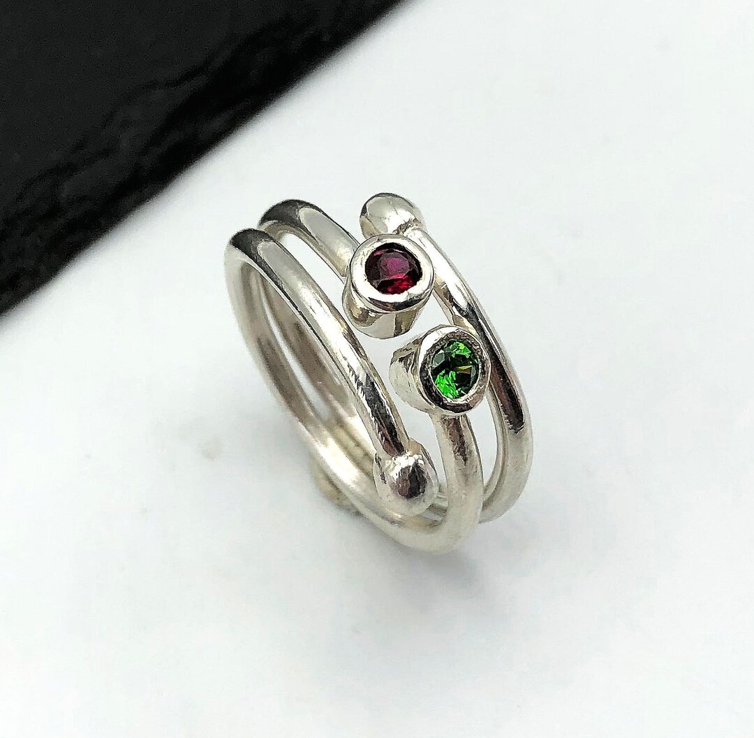 Stackable Rings Set With Stone, Wrap Open Ring Stone, Adjustable Rings ...