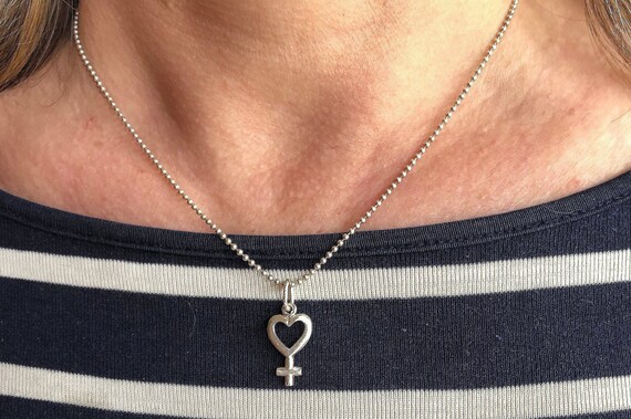 Female symbol necklace Venus symbol pendant Woman symbol | Etsy