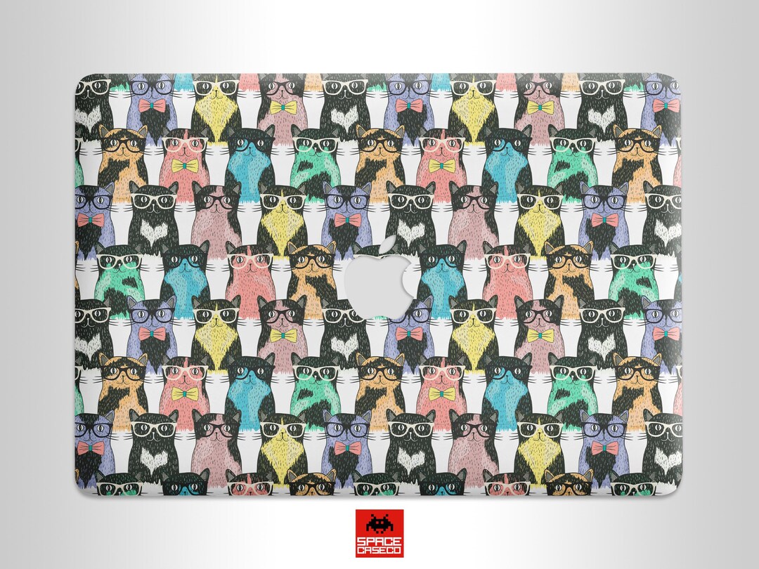 Colorful Cats MacBook Vinyl Sticker, Bow Tie Design - Etsy