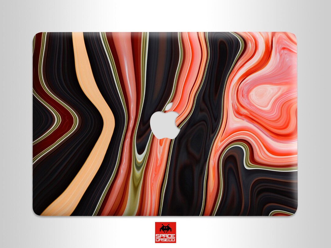 Black and Orange Oil Paint Mix MacBook Air Skin MacBook Pro Vinyl Skin ...