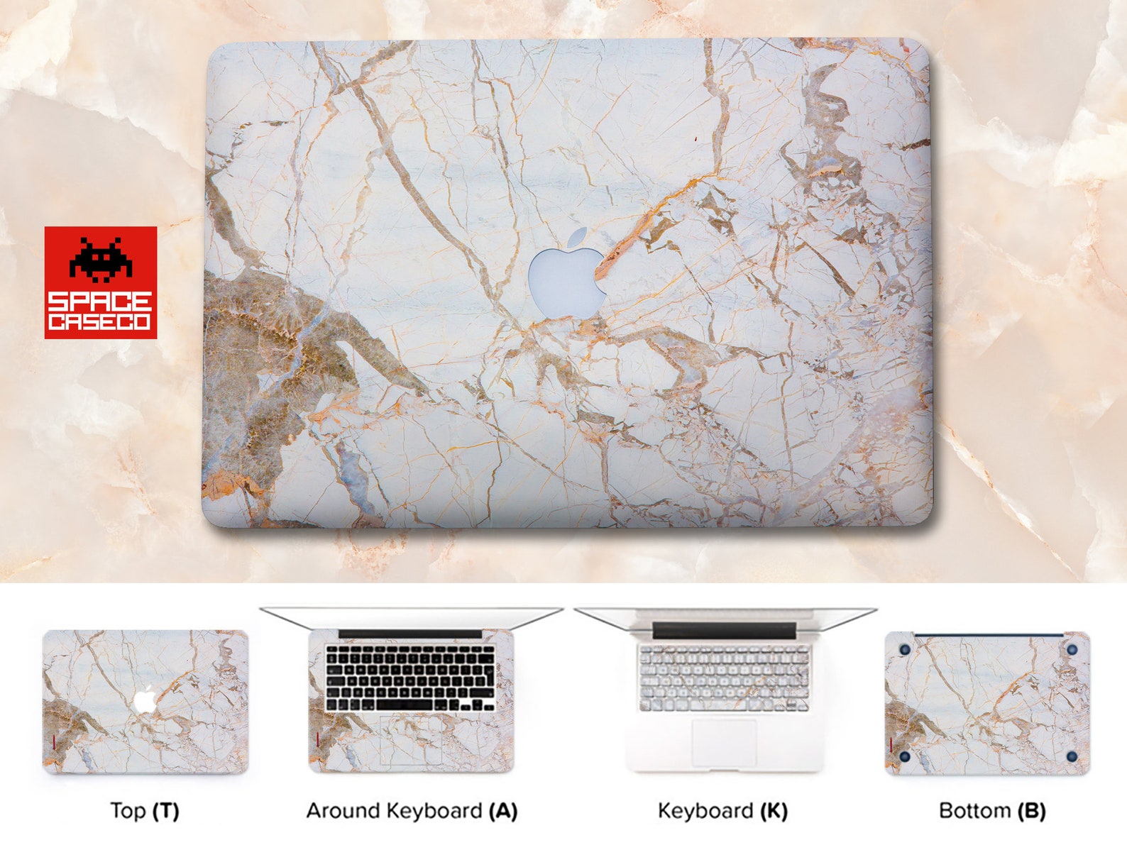 Macbook Skin Marble White Texture Background Skin Colored | Etsy