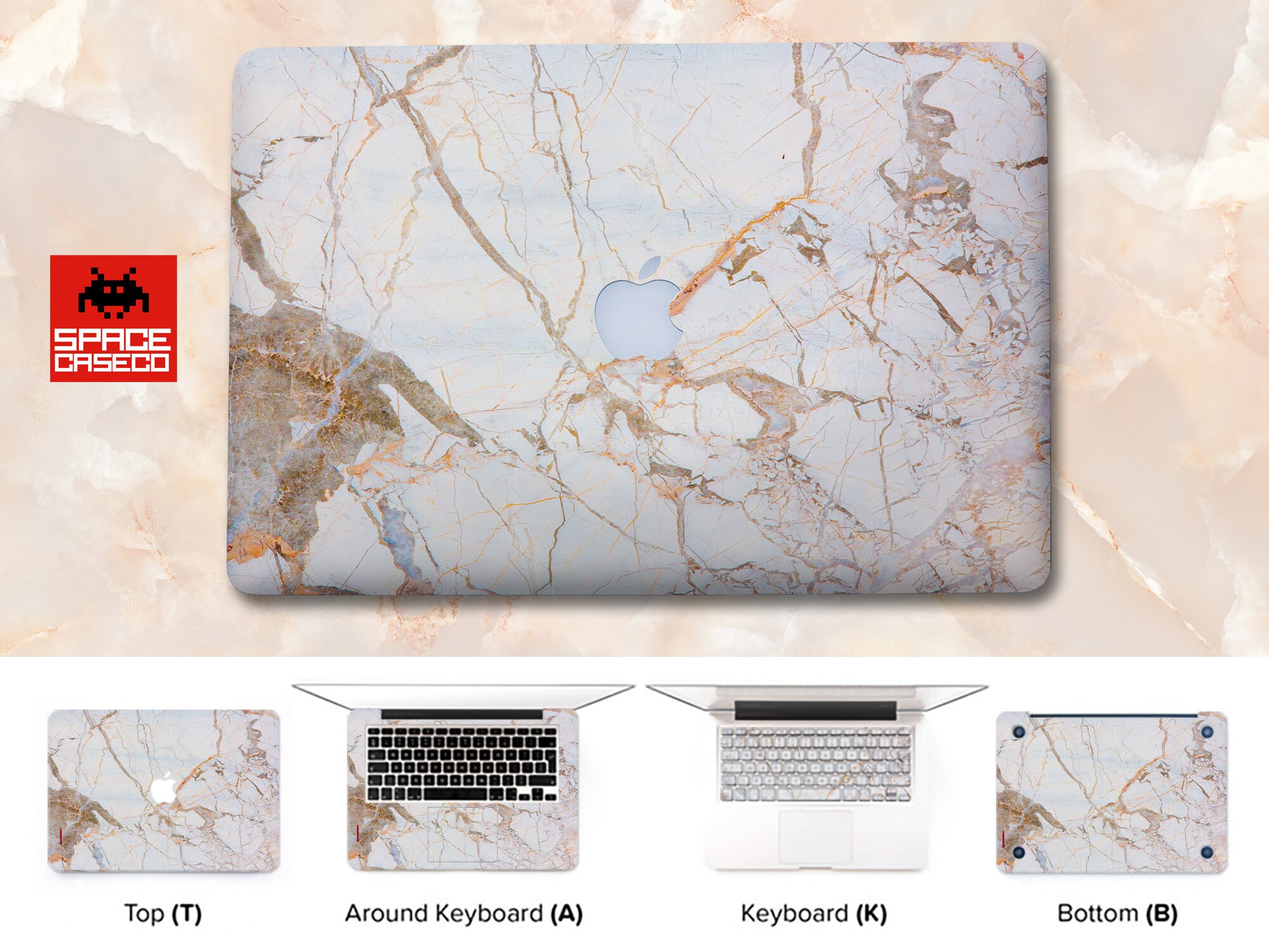 Macbook Skin Marble White Texture Background Skin Colored - Etsy