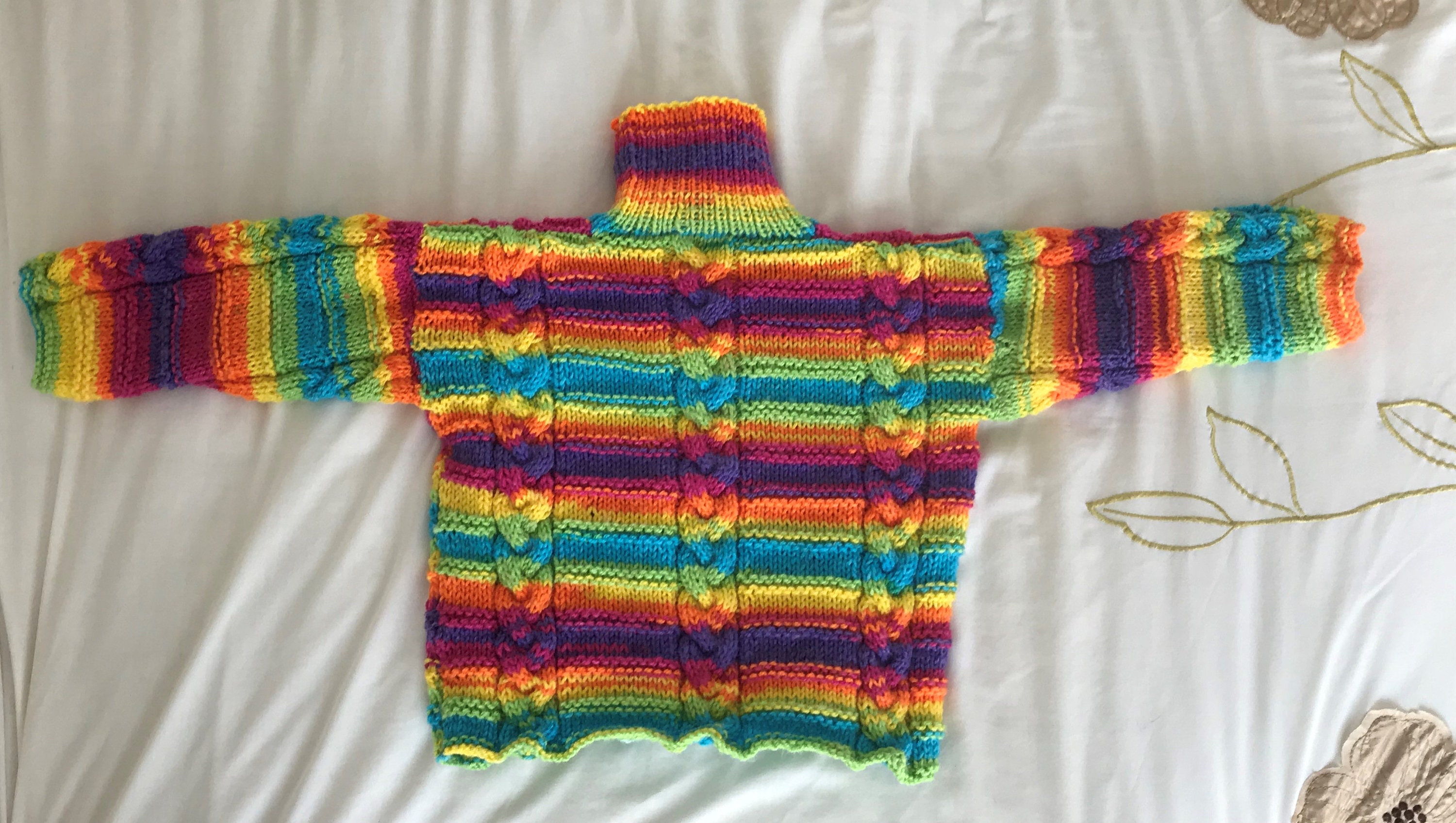 Hand Knitted 9-12 Months 20 Inch Chest Rainbow Girls Jumper | Etsy Ireland