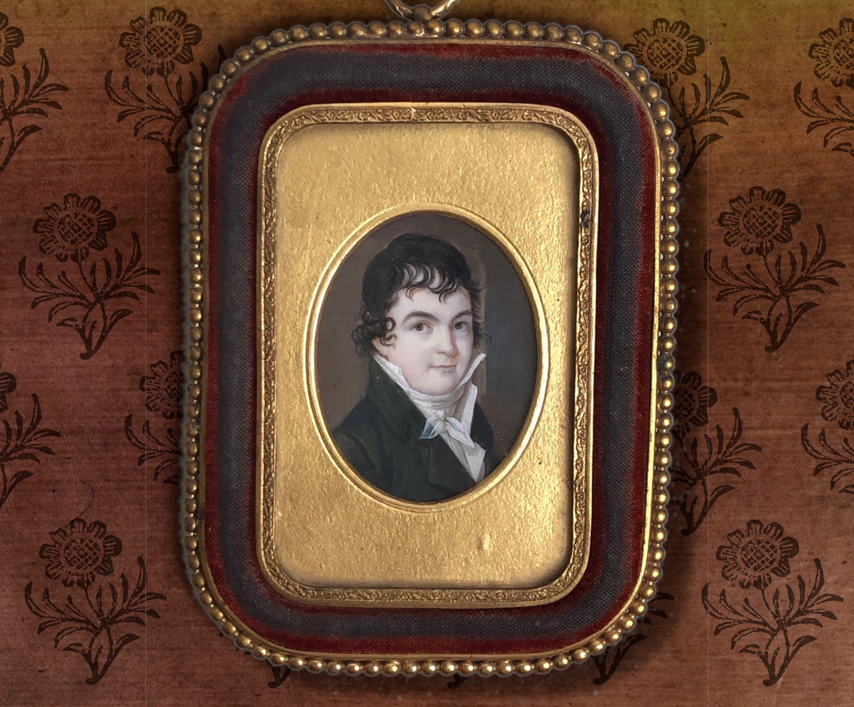 Antique Miniature Portrait Painting 19th Century 1800s Watercolor ...