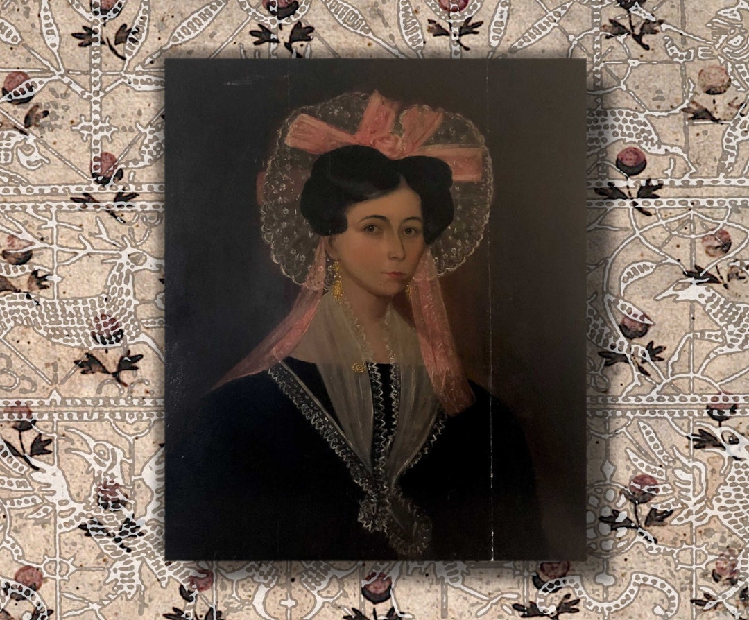 Antique Oil Painting Portrait Original Oil on Panel Painting LARGE ...