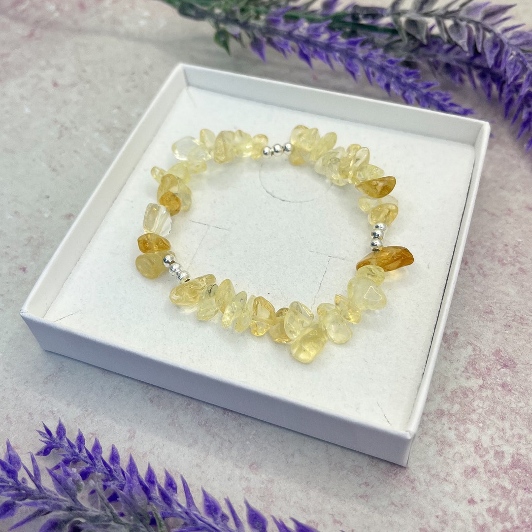 Citrine Crystal Bracelet Silver Bracelet Healing Jewellery - Etsy