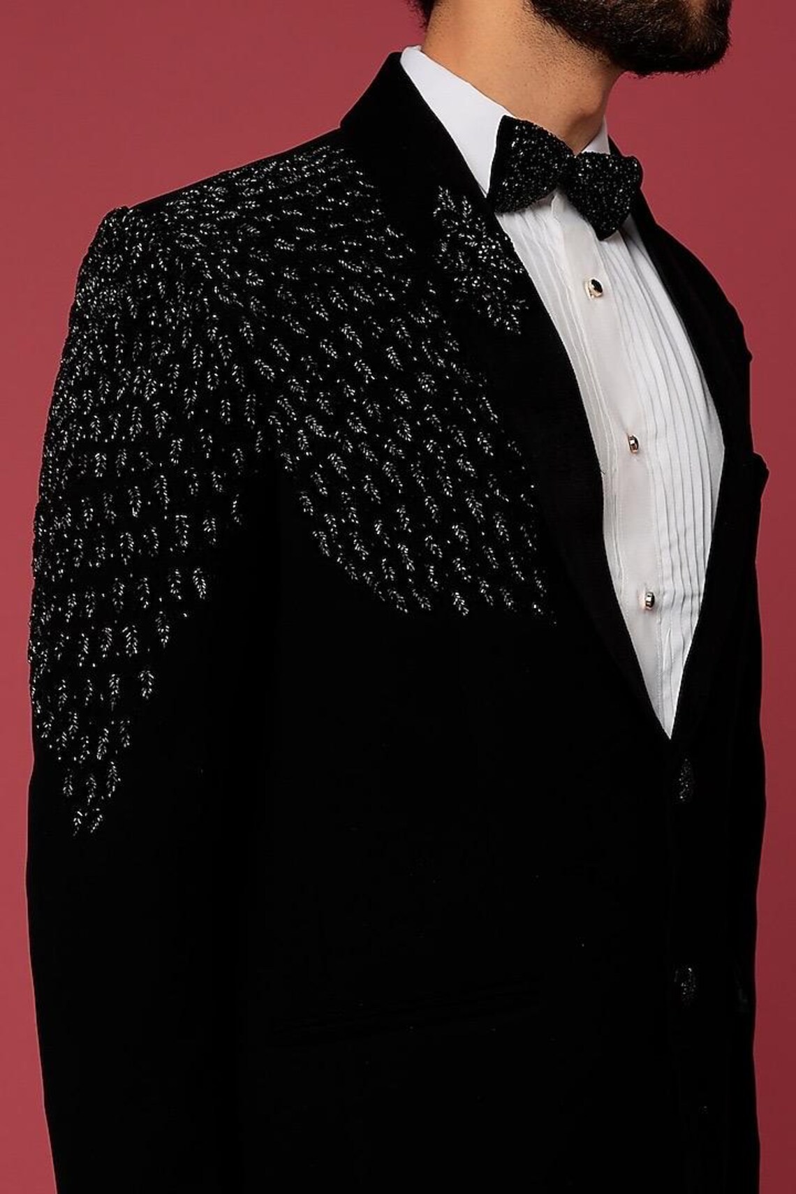 Slim-fit Tuxedo 2-piece Embroidery Handwork for Wedding Groom - Etsy
