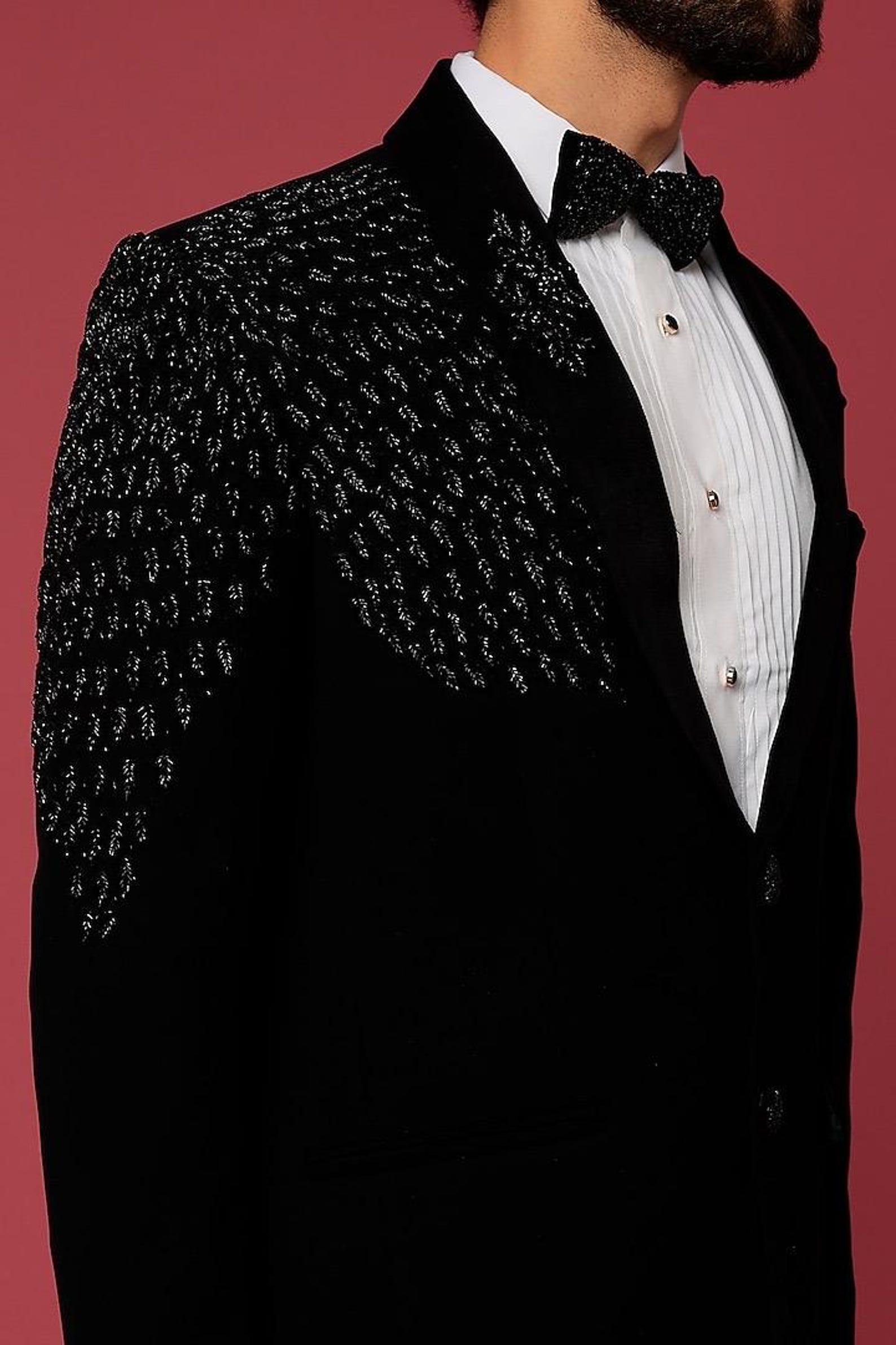 Slim-fit Tuxedo 2-piece Embroidery Handwork for Wedding Groom - Etsy