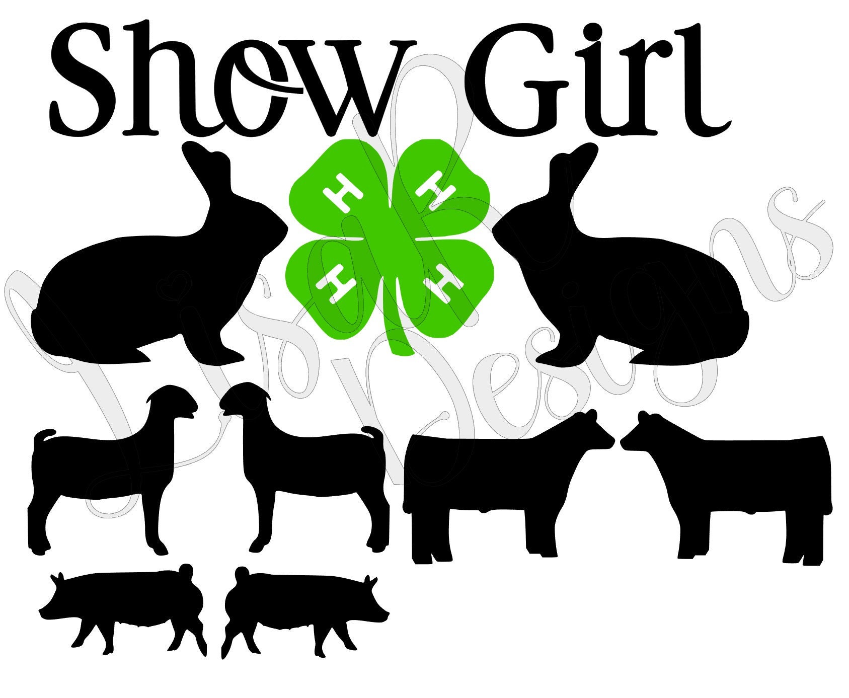 Show Girl 4H Animals SVG, Silhouette - Etsy