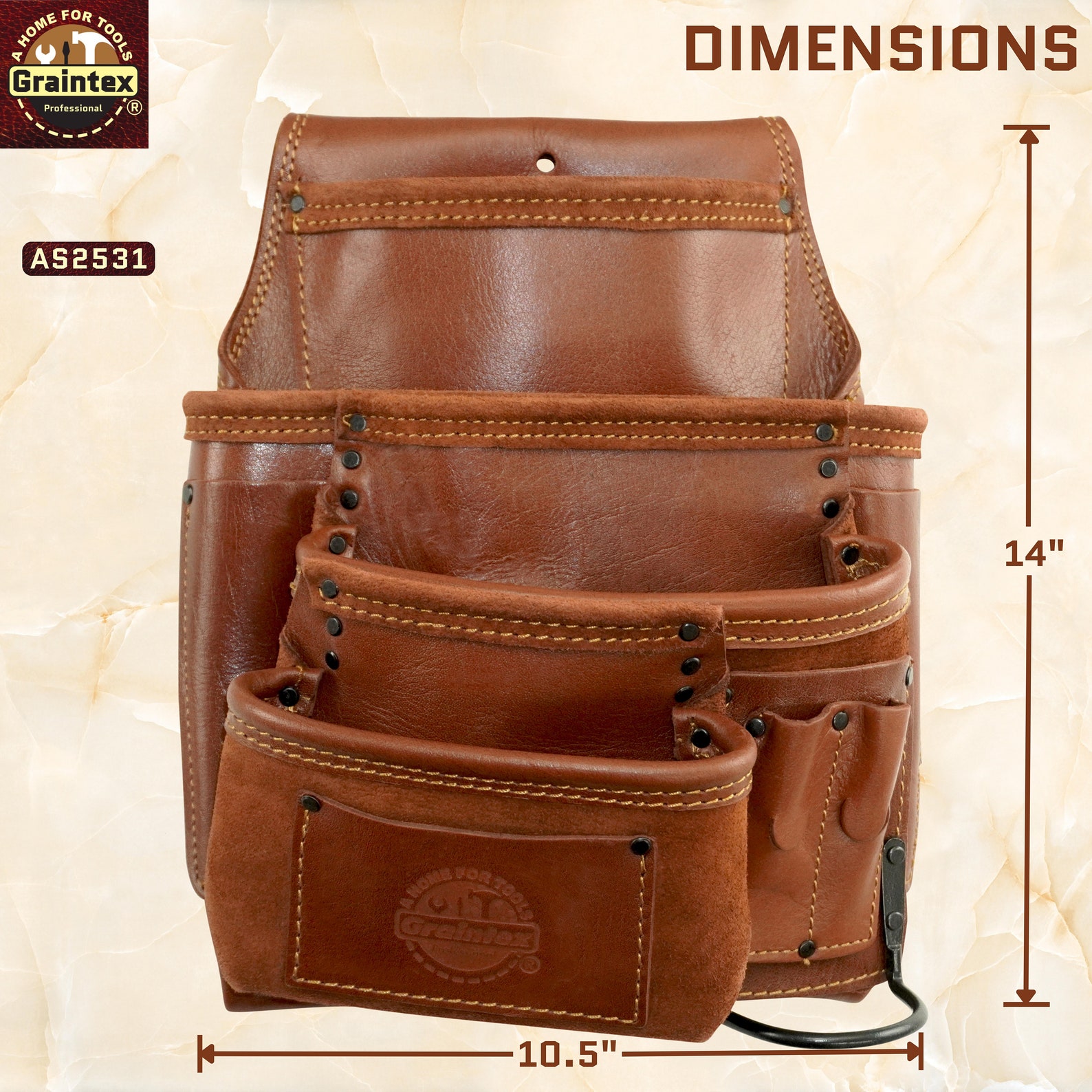 Graintex 10 Pocket Tool Pouch Ambassador Series Chestnut Brown Color ...