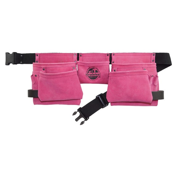 Pink Tool Apron Suede Leather With 11 Pockets - Etsy