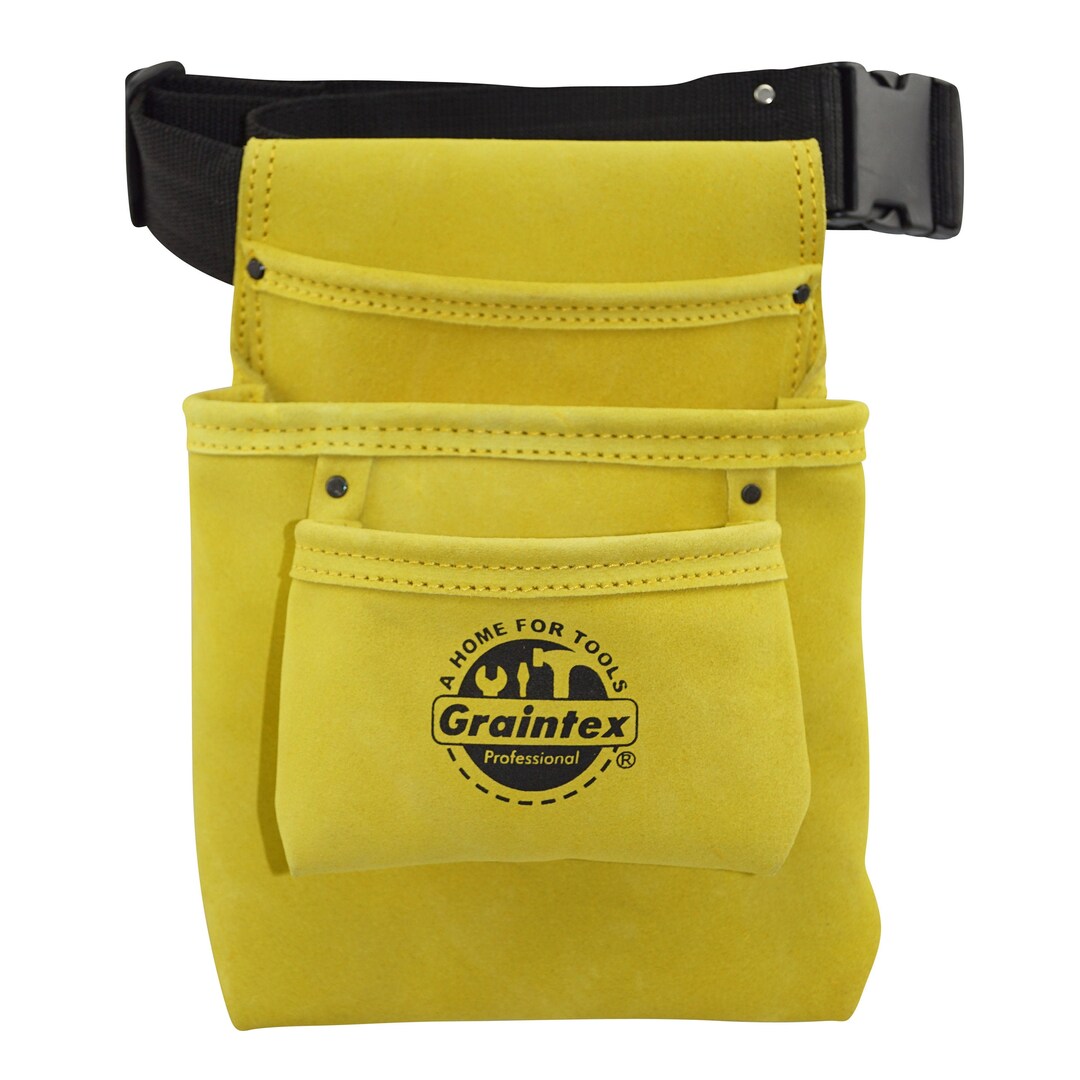 Yellow Tool Pouch W/belt in Suede Leather With 3 Pockets - Etsy
