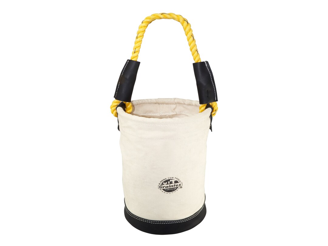 Graintex Canvas Utility Bucket Leather Bottom 9" X 15" - Etsy