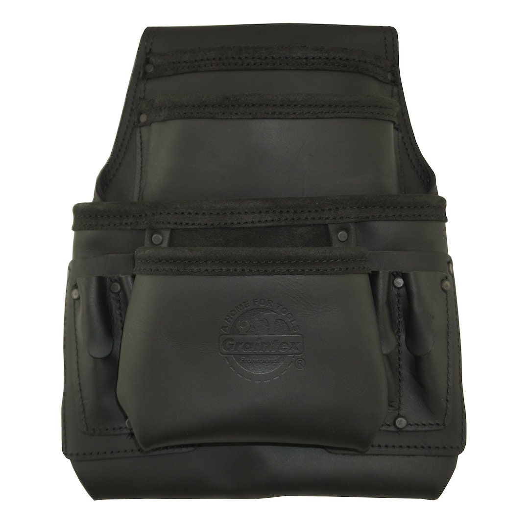 10 - Pocket Black Nail & Tool Pouch Top Grain Oil Tanned Leather - Etsy