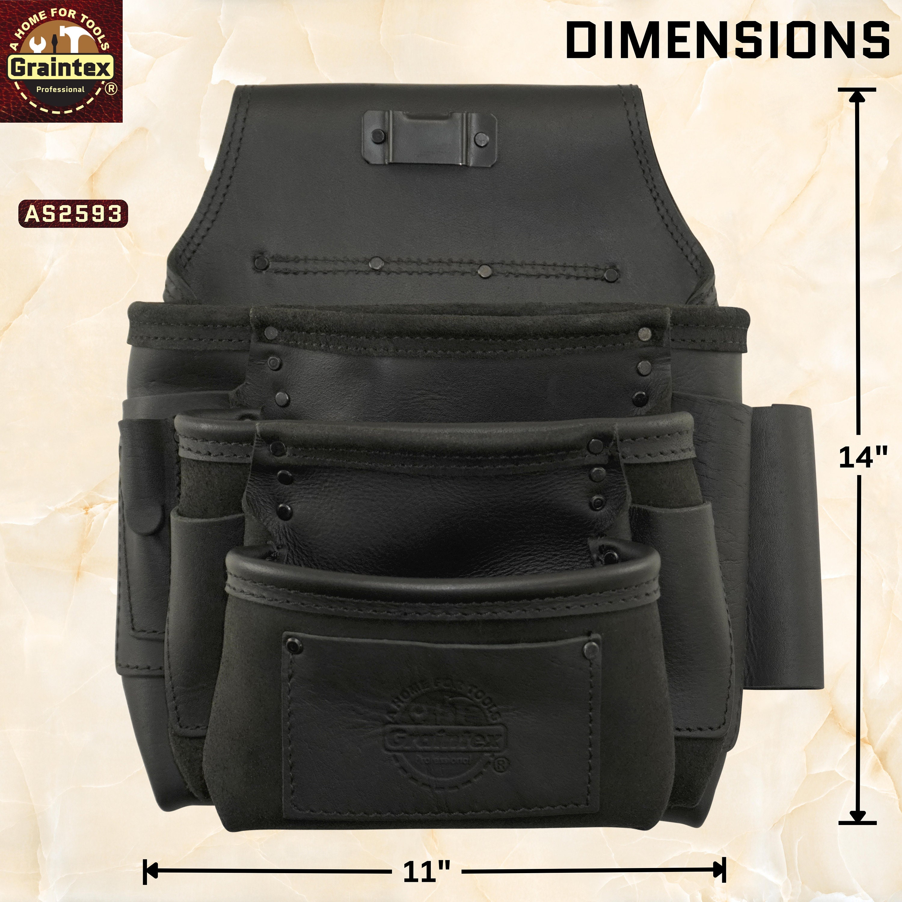 Graintex 10 Pocket Framer’s Tool Pouch Ambassador Series Top Grain ...