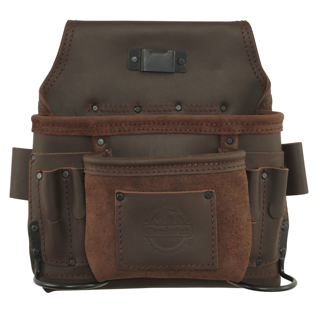 Graintex 8 Pocket Nail & Tool Pouch Brown Color Top Grain Oil Tanned ...