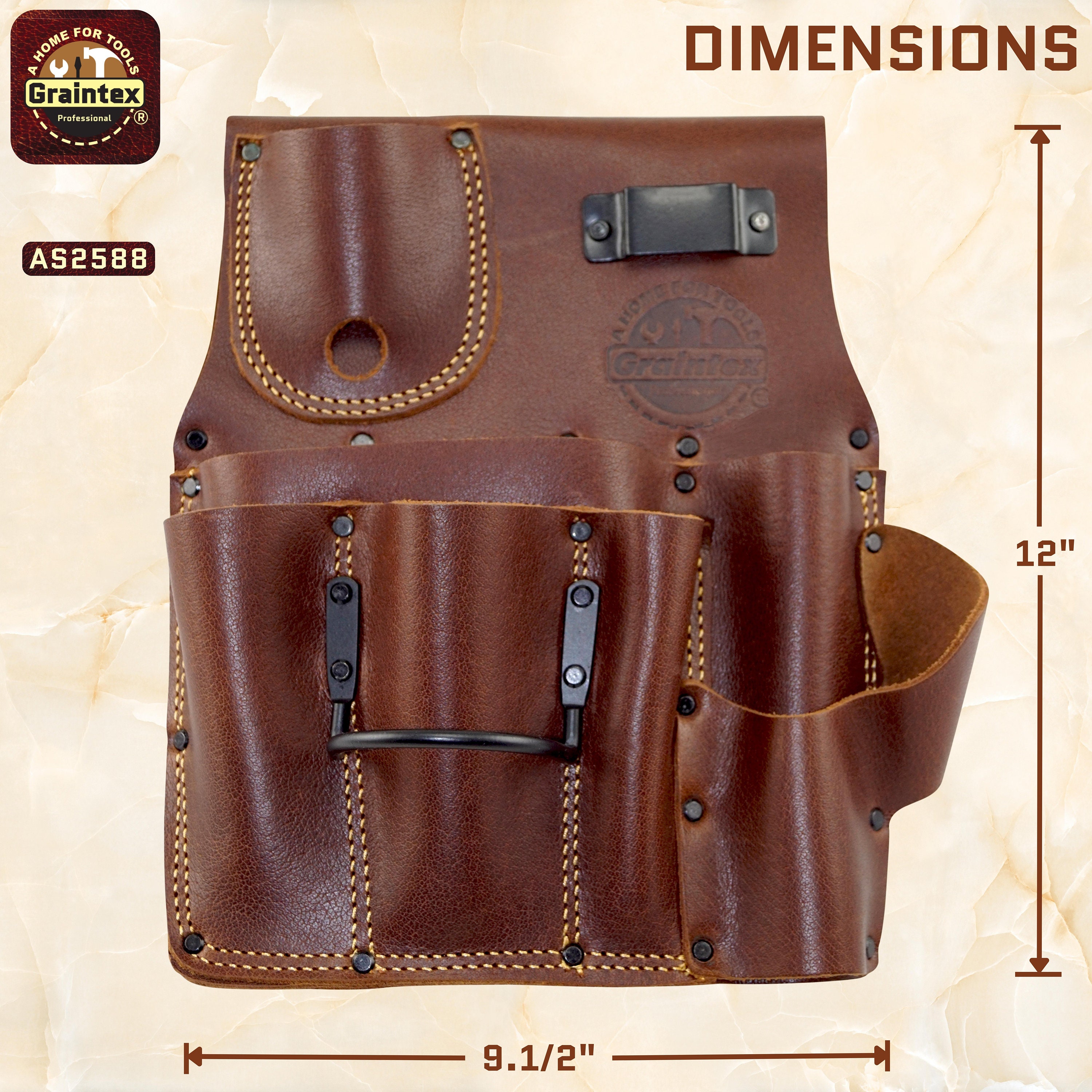 Graintex Drywall Pouch Ambassador Series Chestnut Brown Color Top Grain ...