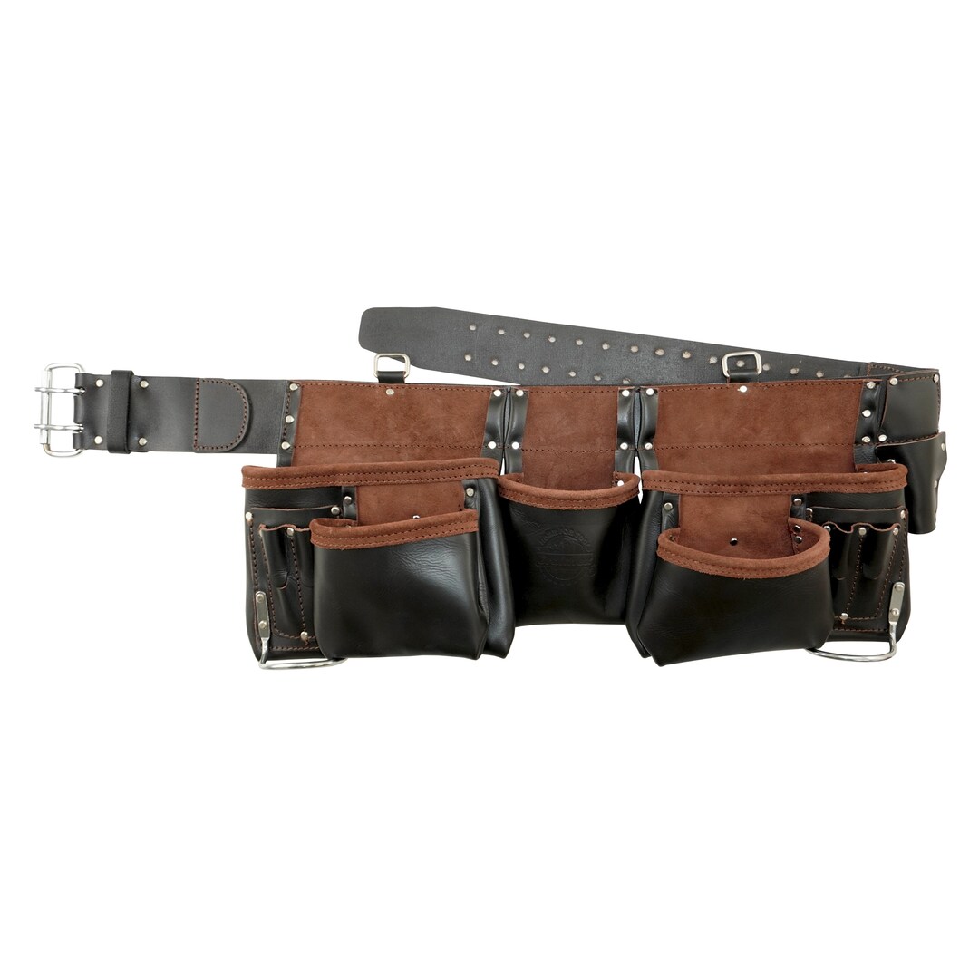 Graintex 12 Pocket Tool Belt Brown Color Oil Tanned Top Grain Leather ...