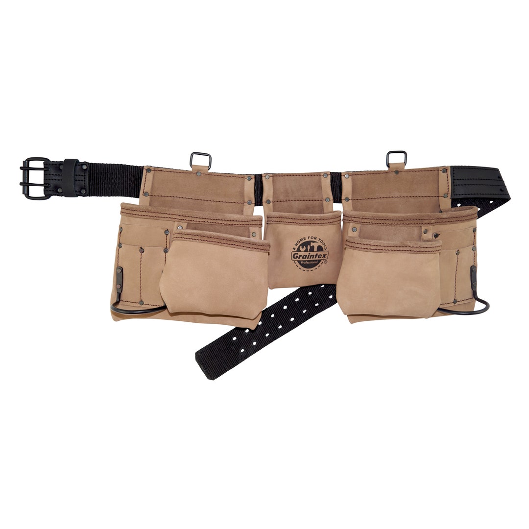 Graintex 12 Pocket Professional Tool Belt Beige Top Grain Leather - Etsy