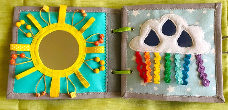 Toddler mini sensory book Fabric busy book Felt quiet book | Etsy