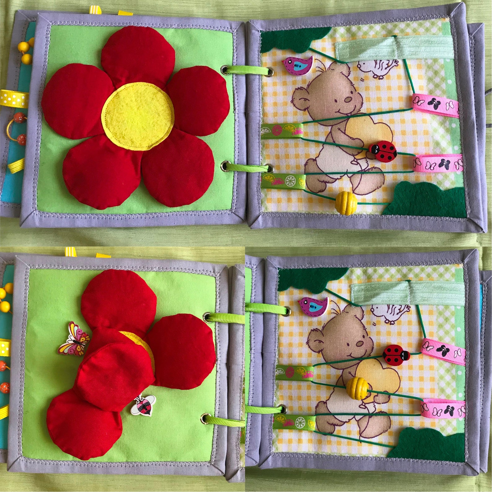 Toddler mini sensory book Fabric busy book Felt quiet book | Etsy