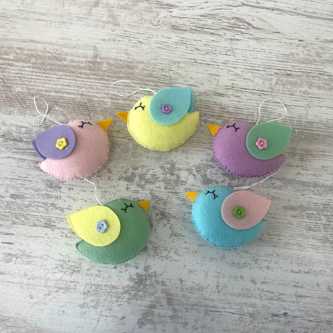 Felt Bird Easter Ornaments Easter Tree Decor Easter Tiered Tray Decor ...