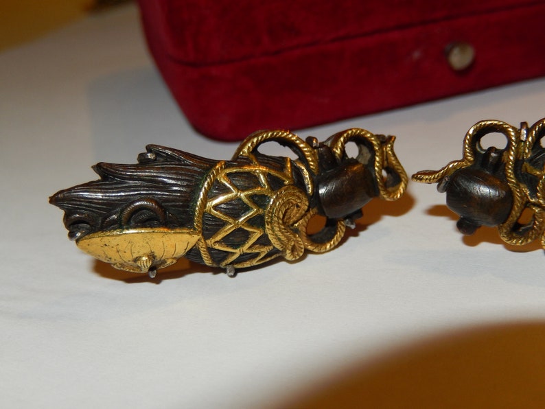 Vintage Japanese Mix Metal Shakudo Silver Gold Bronze - Etsy