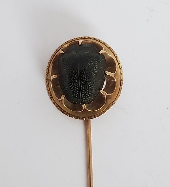 REAL Scarab Pin // natural scarab insect brooch on go… - Gem
