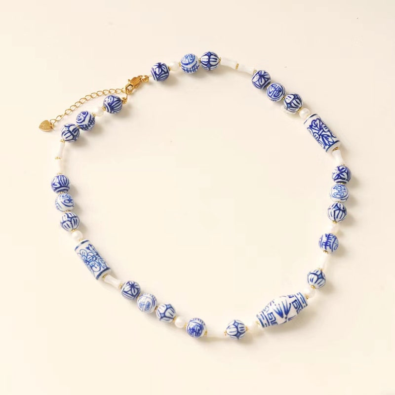 Delft Blue Necklace - Etsy
