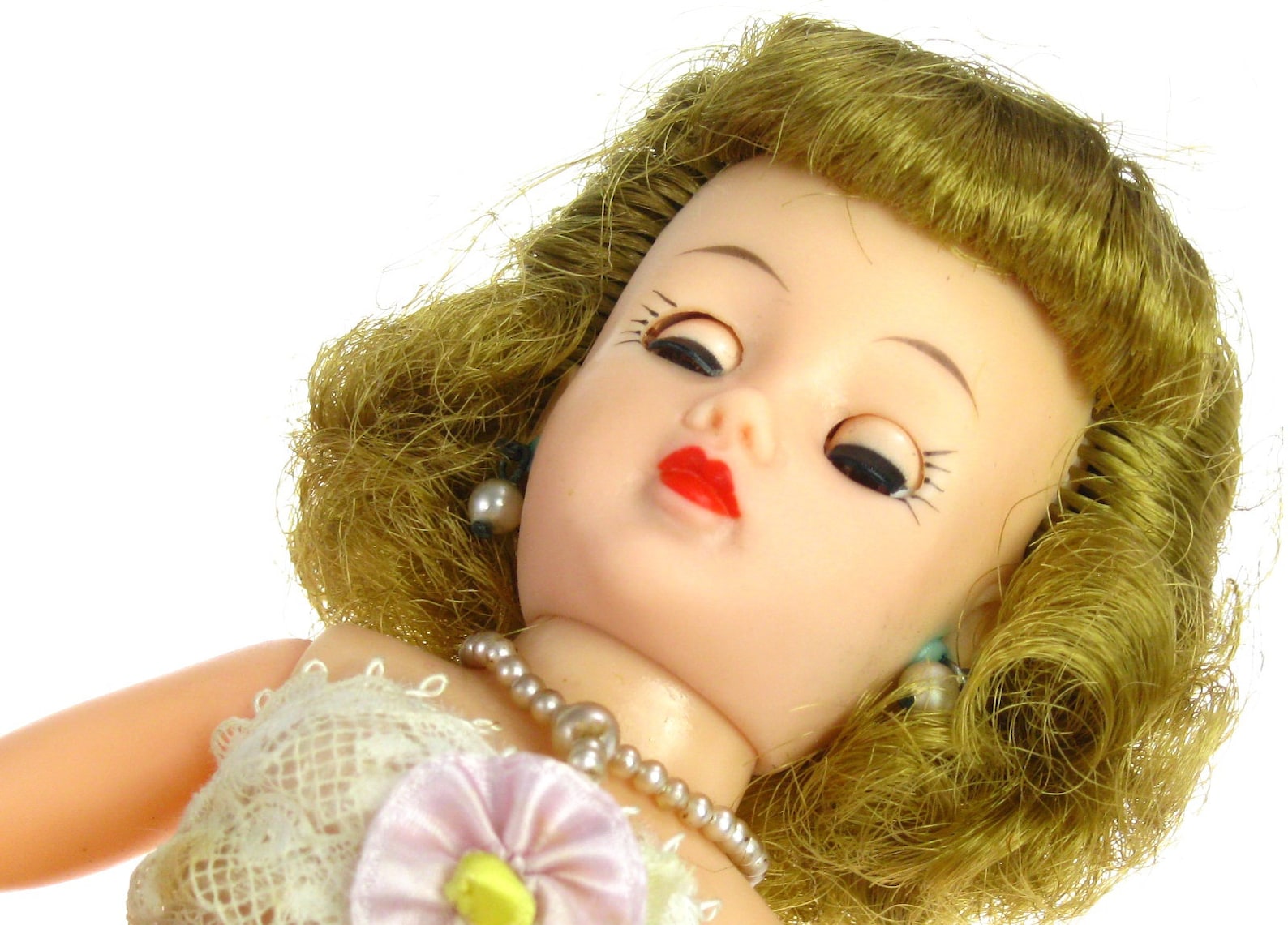 Vintage 1959 Ideal Little Miss Revlon Blonde Doll Layered Lace Dress ...