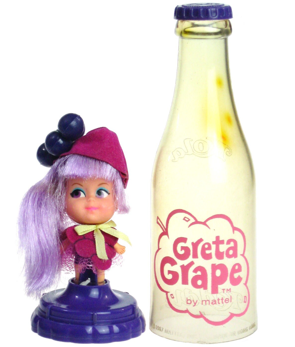 Vintage 1968 Mattel Liddle Kiddles Greta Grape Soda Pop Cola Doll with ...