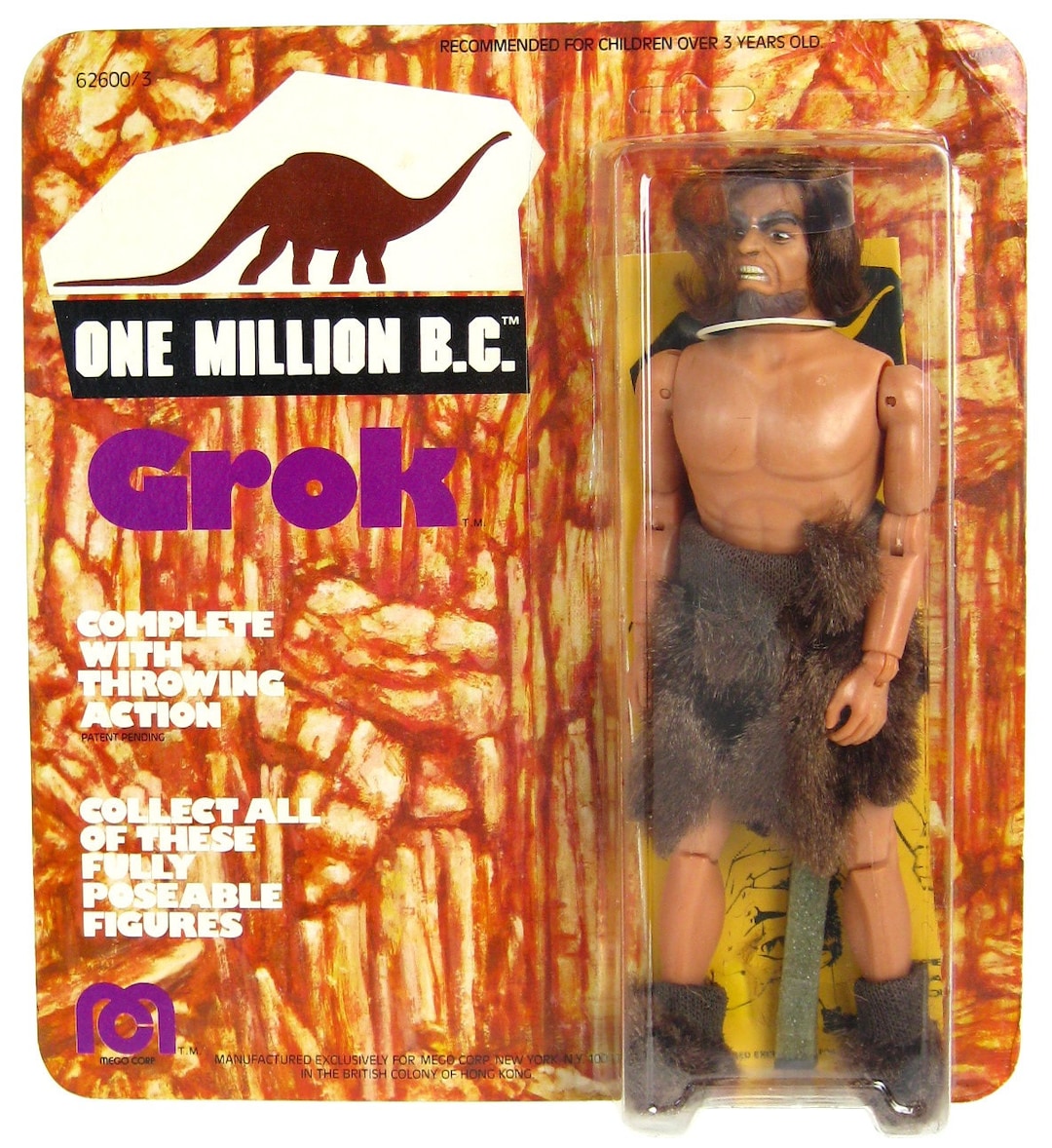 Vintage 1977 Mego One Million B.C. BC Grok Warrior Caveman Action ...